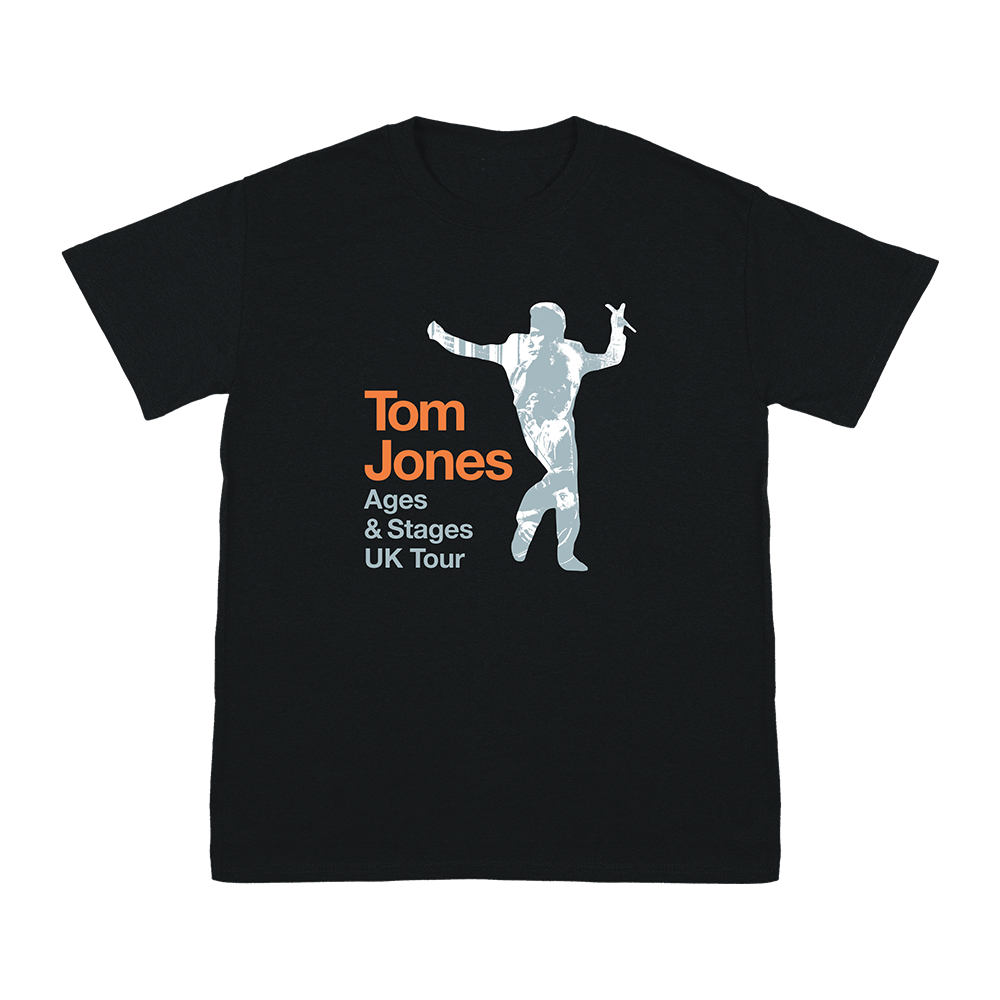 AGES & STAGES UK TOUR BLACK T-SHIRT | Clothing | Tom Jones UK